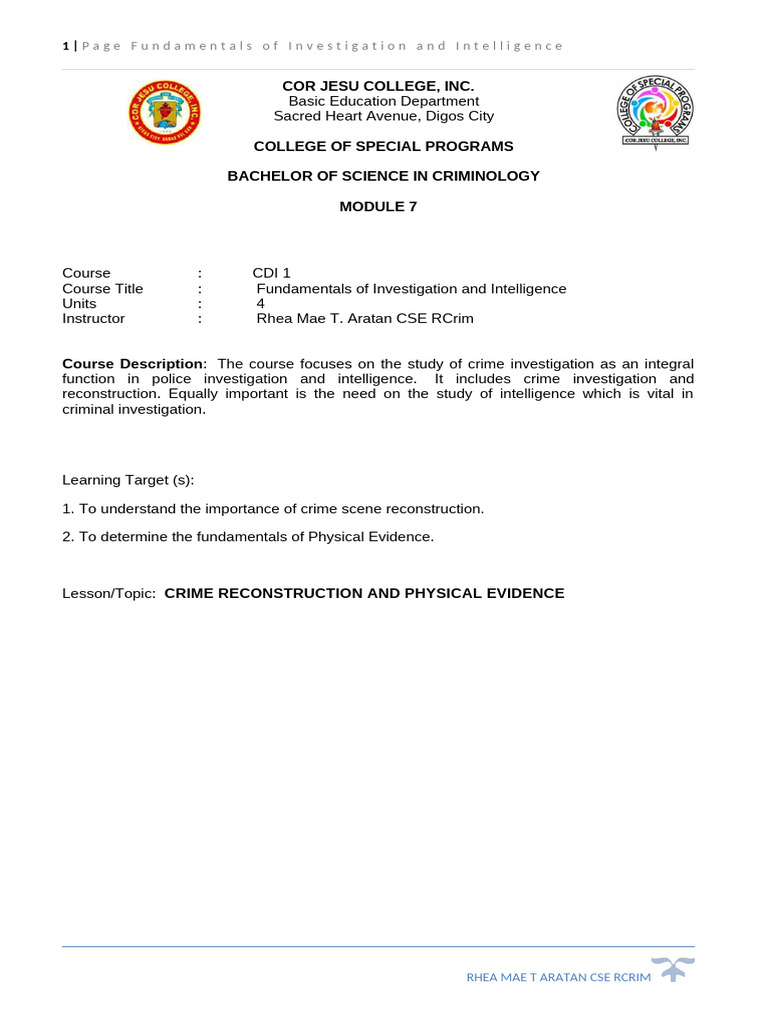 CDI 1 Module 7 | PDF