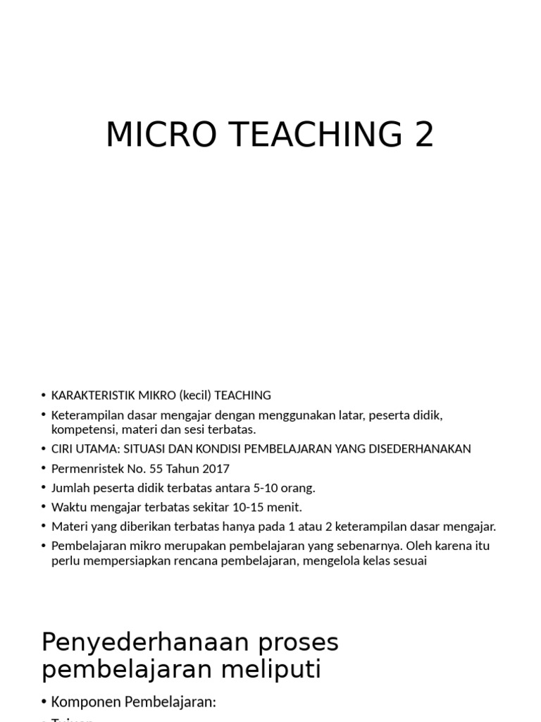 Micro Teaching 2 (Catatan) Ayub | PDF