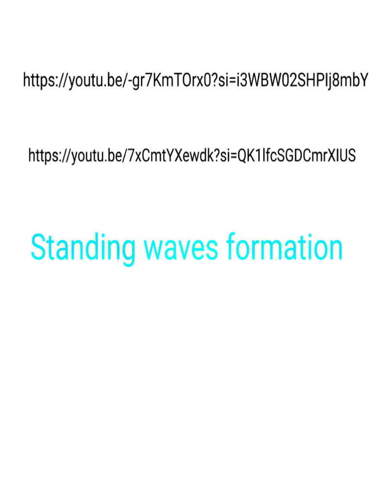 Standing Waves Formation | PDF