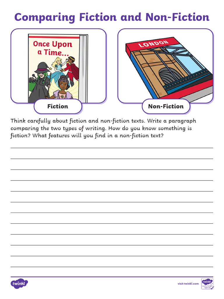 Comparing Fiction and Non Fiction Worksheet | PDF