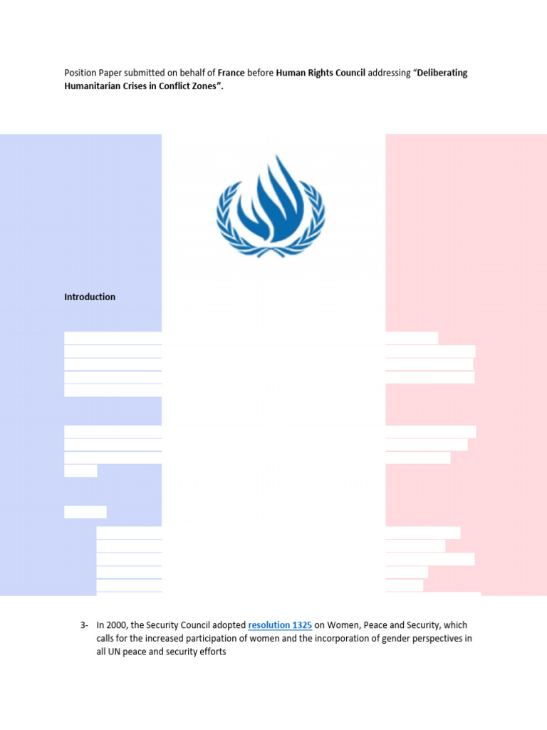 Position Paper France Unhrc | PDF