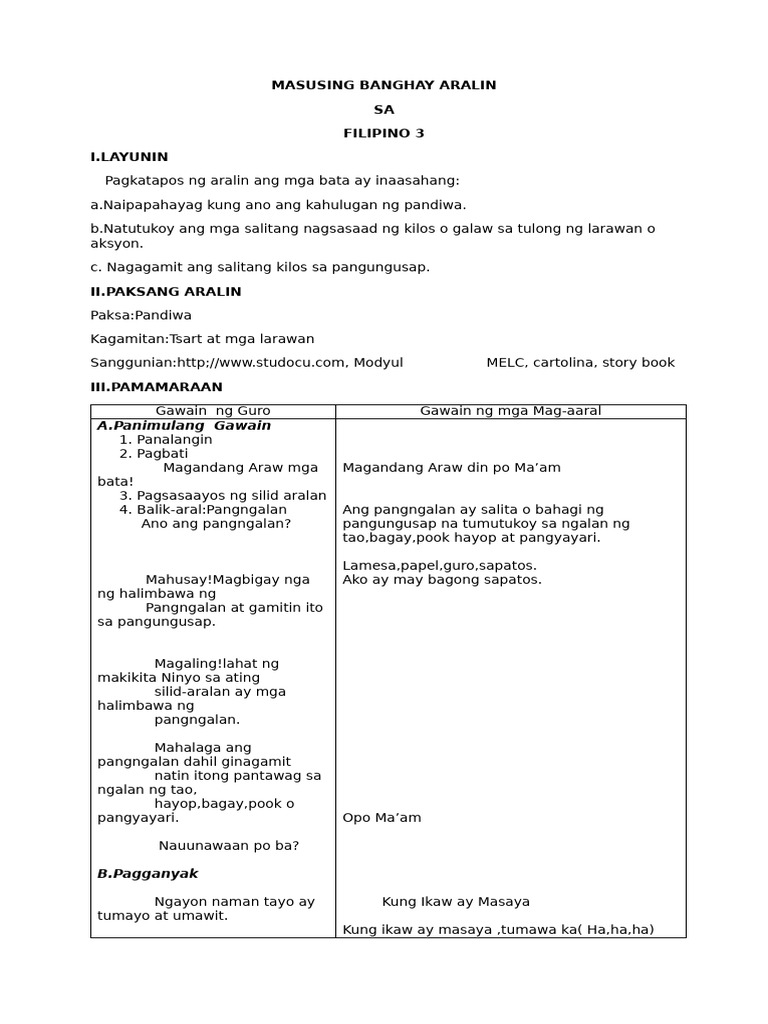 Sample Lesson Plan (Demo) | PDF