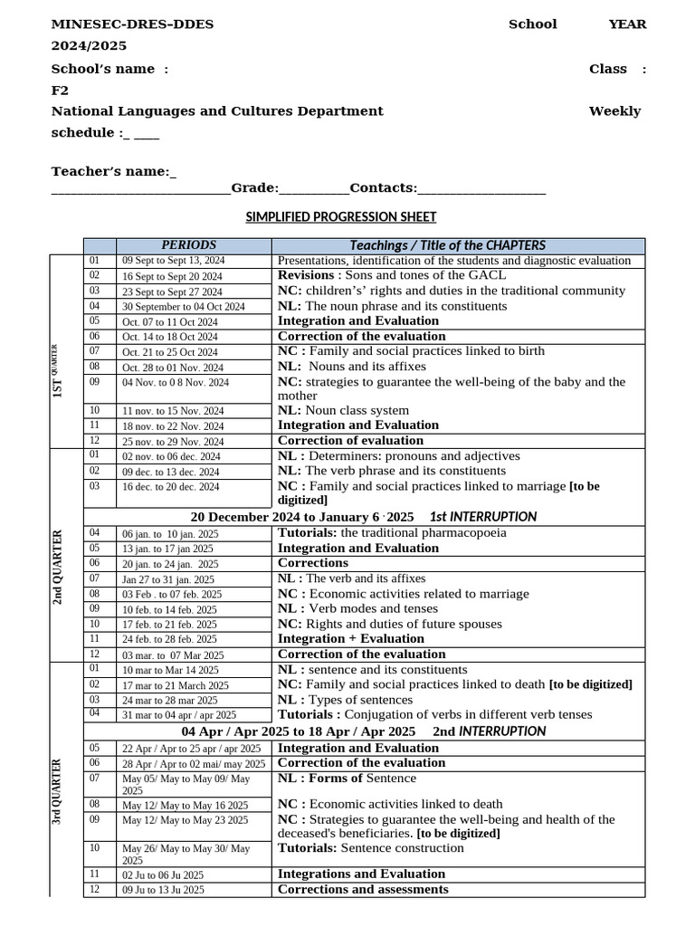 Progression Sheet F2 2024-2025 | PDF