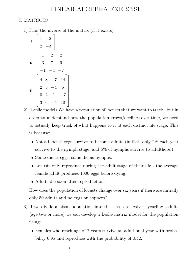 Exercise LA | PDF