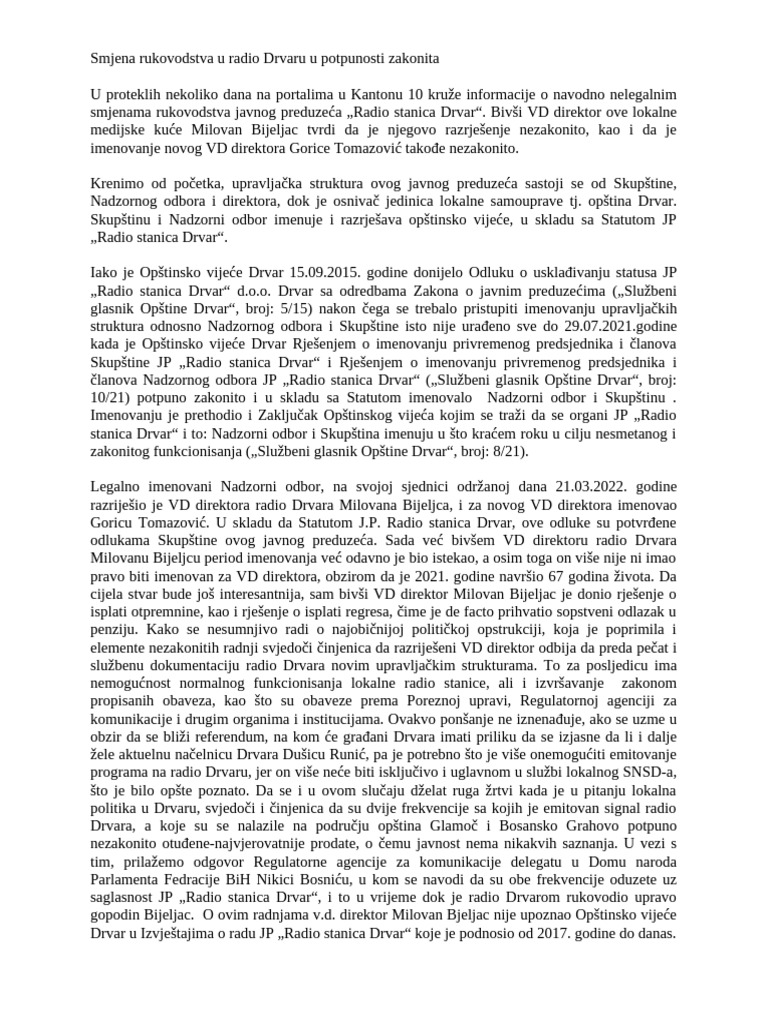 Demant Radio Drvar-2 | PDF