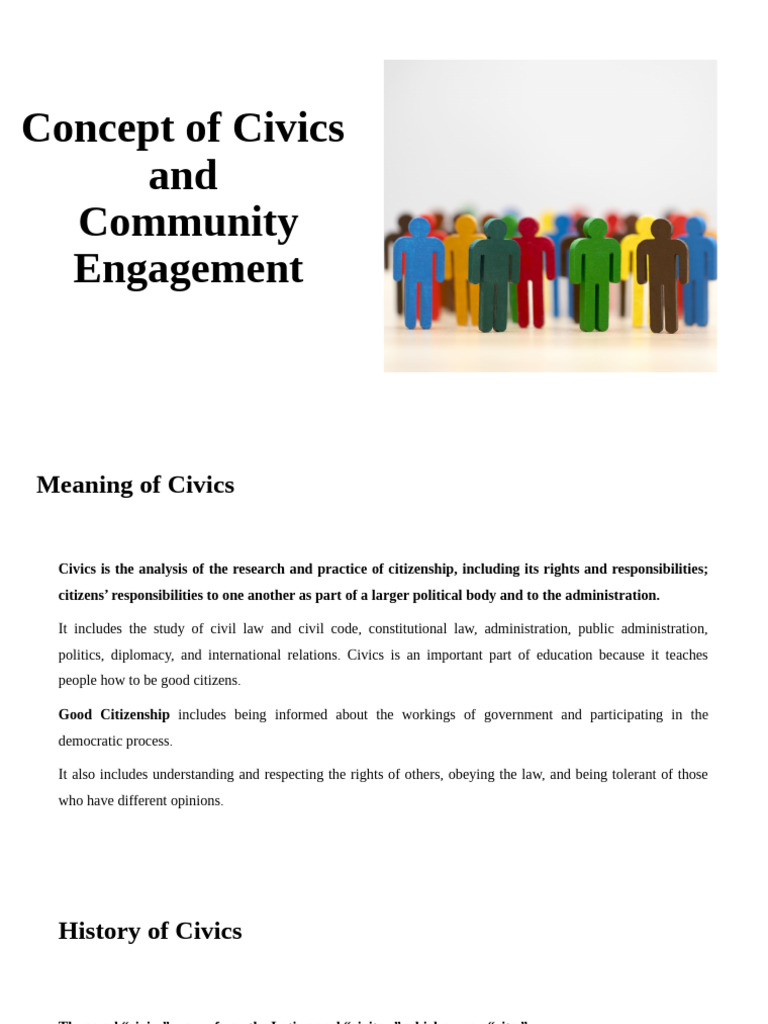 Concept of Civics and Community Engagement | PDF