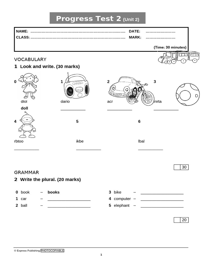 11 Smiles 2 Progress Test 2 | PDF