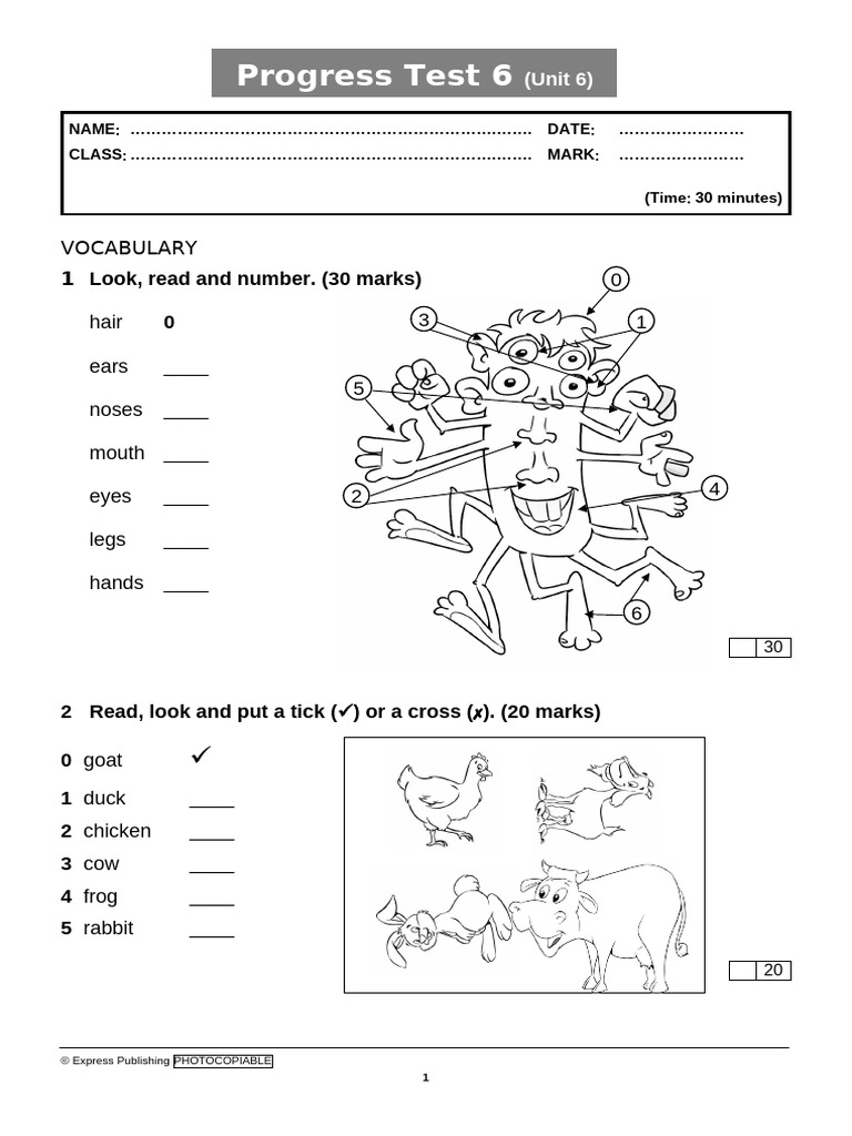 15 Smiles 2 Progress Test 6 | PDF