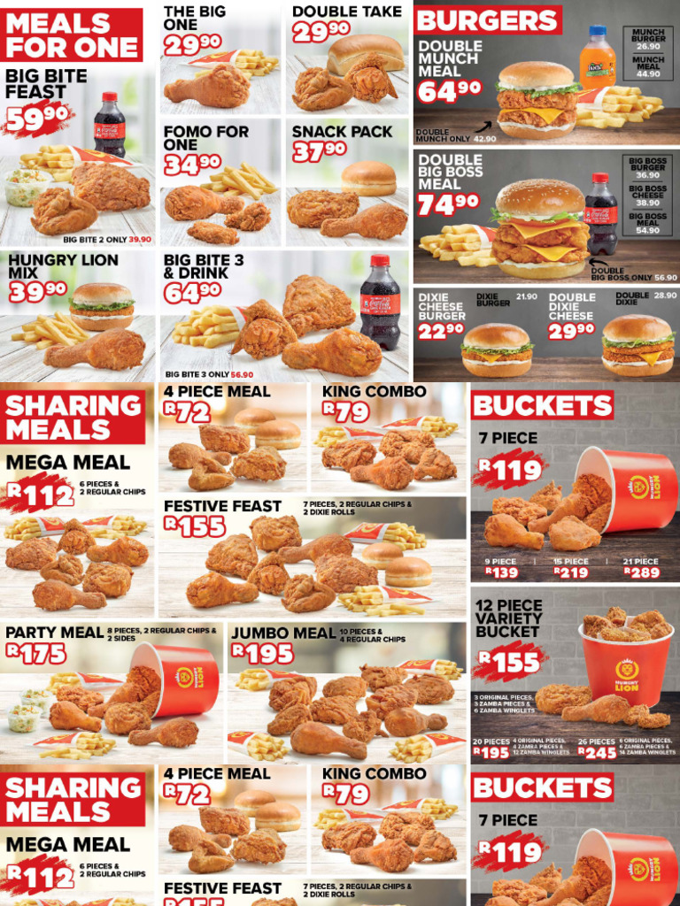 Hungry Lion RSA Menu | PDF