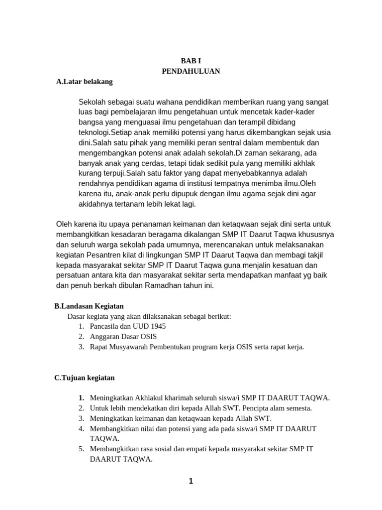 Proposal Sanlat & Mabit (Malam Bina Iman Dan Taqwa) - 3 | PDF