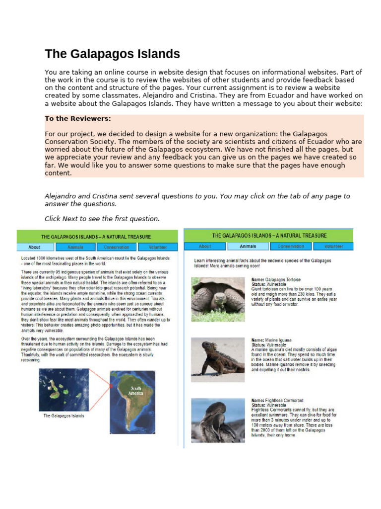 UNİT 4. The Galapagos Islands | PDF