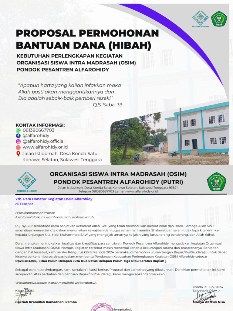 Proposal Hibah OSIM Alfarohidy 2024 | PDF