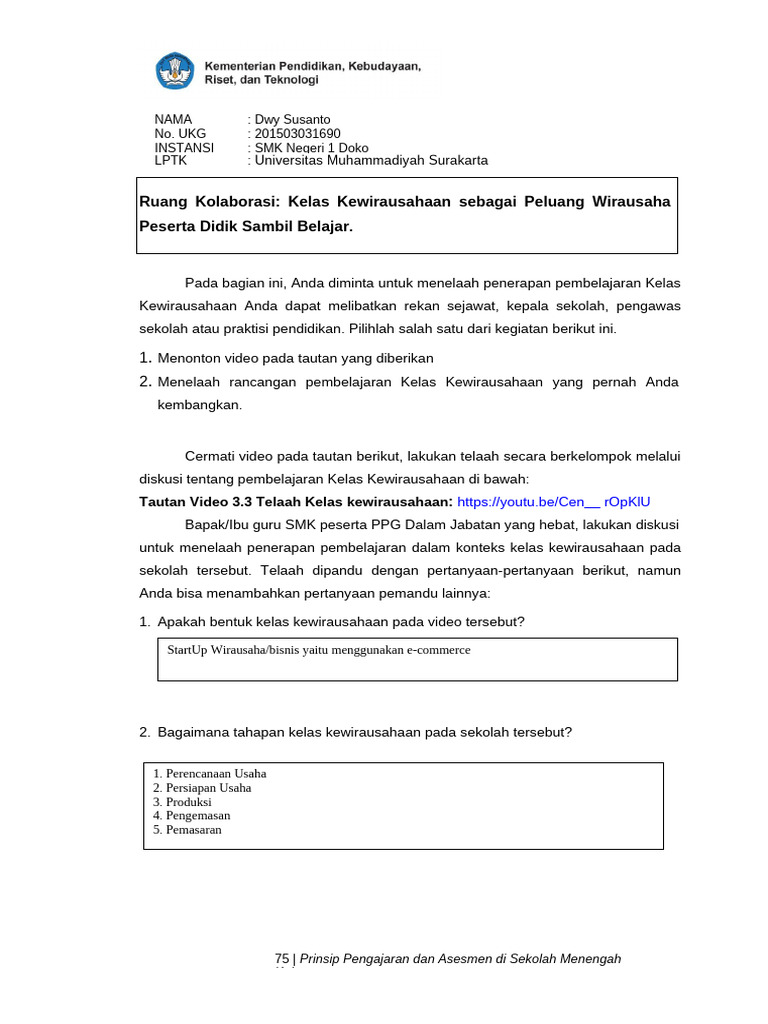 17 PPA - SMK - TOPIK3c - Kelas Kewirausahaan Sebagai Peluang Wirausaha Peserta Didik Sambil ...