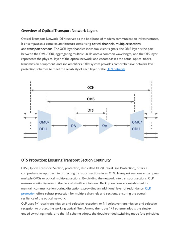 Overview of Optical Transport Network Layers | PDF