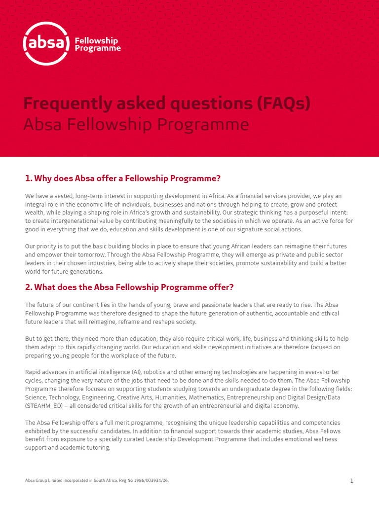 Absa Fellowship Programme | PDF