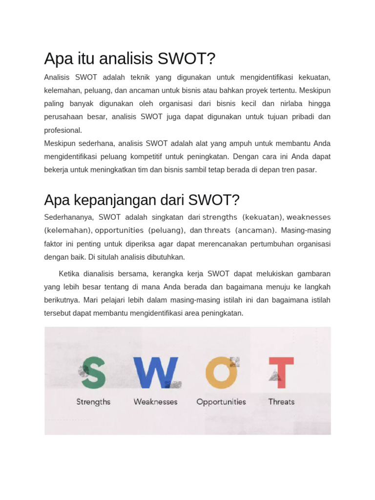 Analisis Swot | PDF