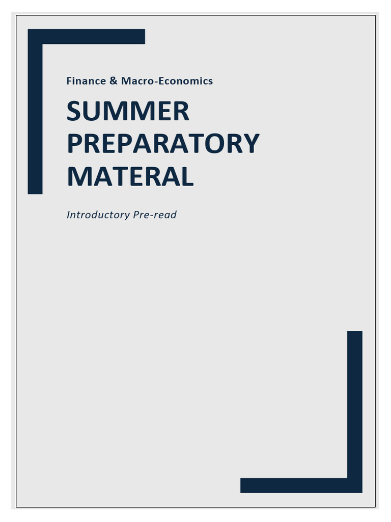 Summers Finance Prep | PDF | Net Present Value | Business