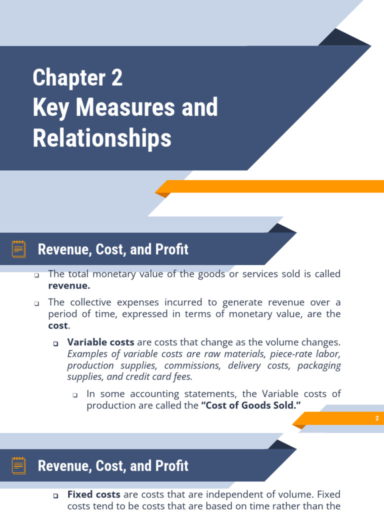 CHAPTER 2 Key Measures and Relationships | PDF | Profit (Economics ...