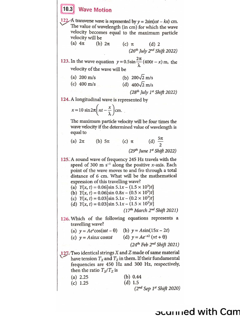 Waves & Sound Mains PYQ | PDF