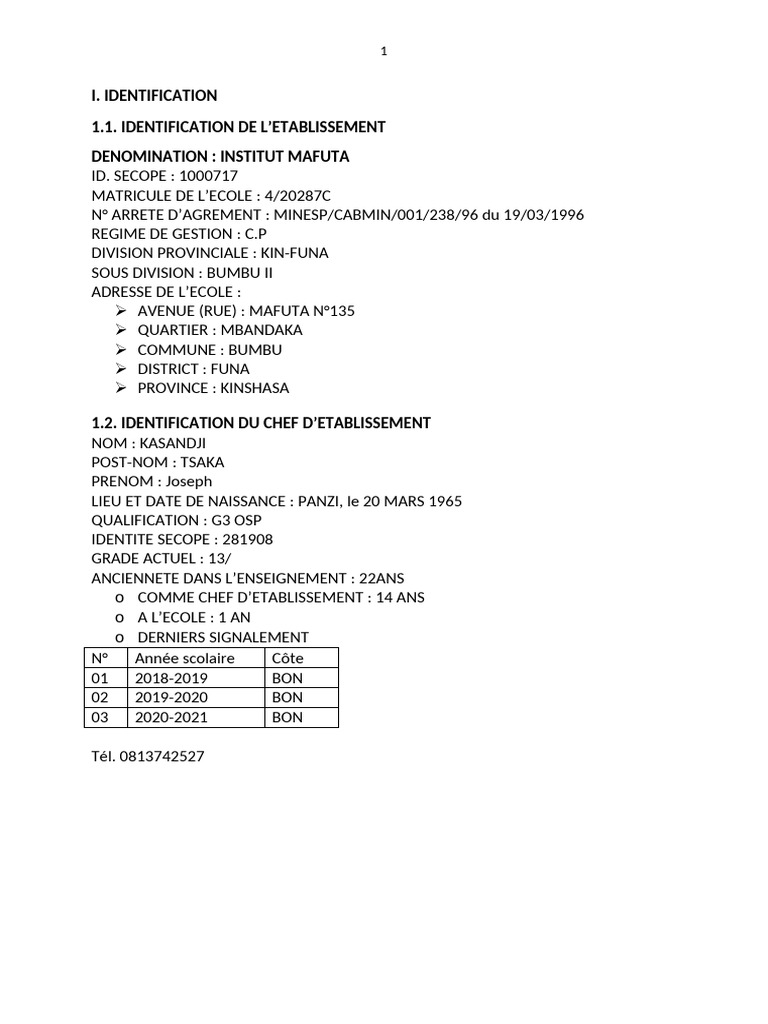 Rapport Mafuta | PDF