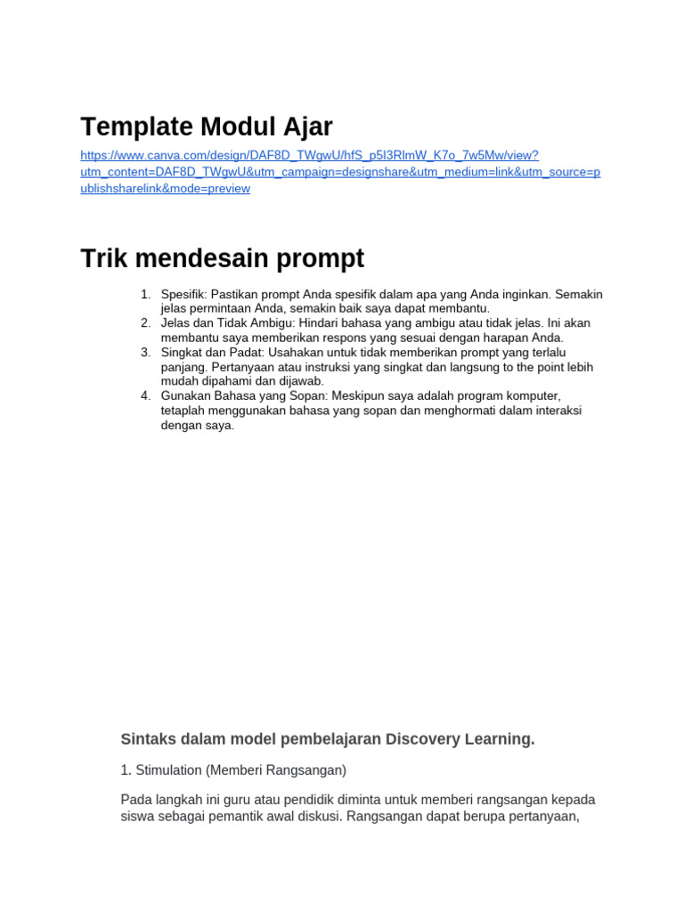 (Cak Rachmad) Modul Ajar Berbantuan Artificial Intelligence | PDF