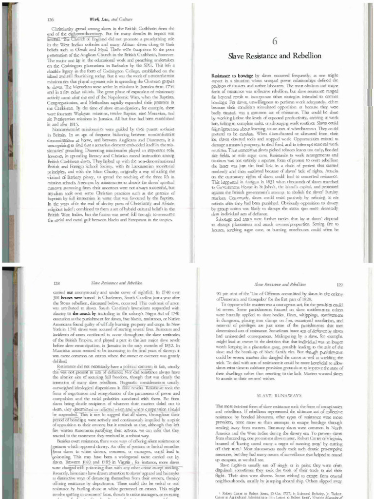 Chapter 6 - Slave Resistance and Rebellion by Kenneth Morgan | PDF