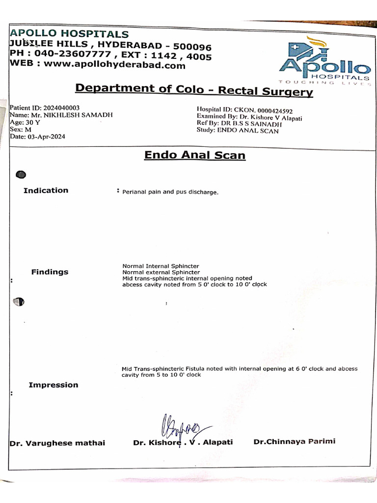 Endo Anal Scan | PDF