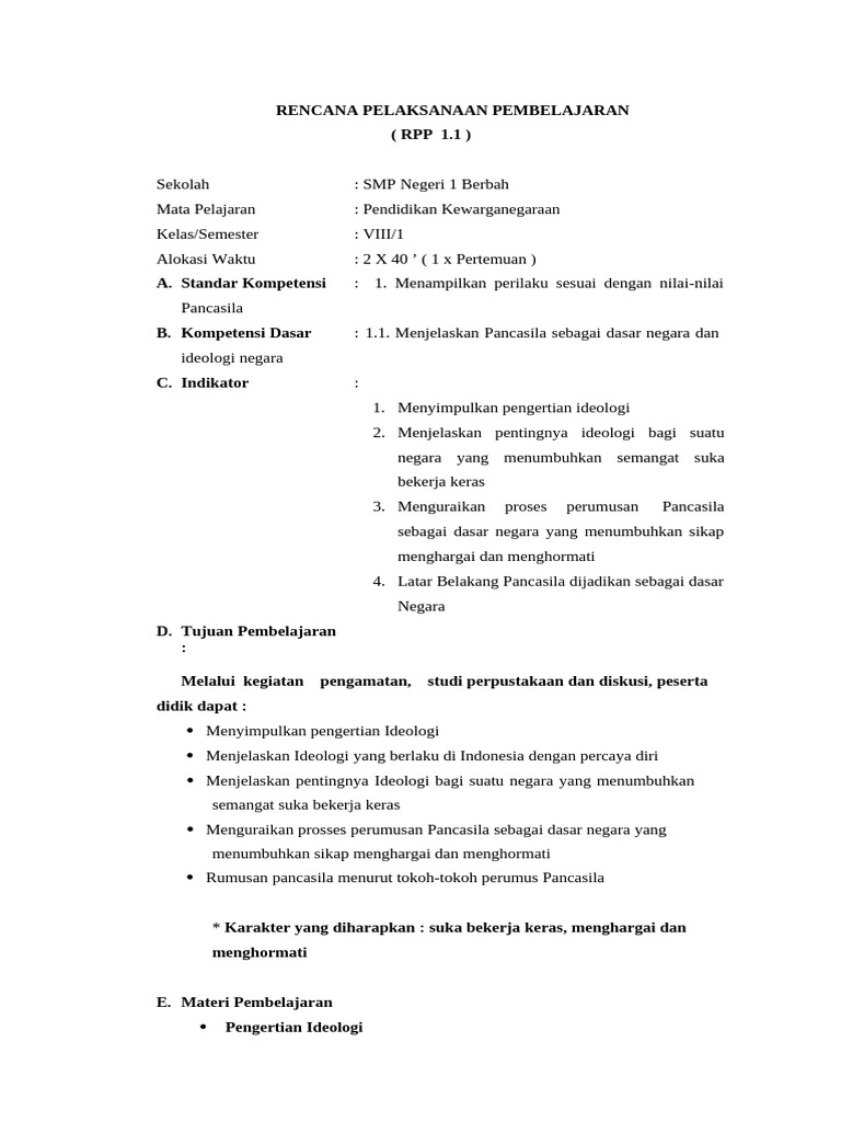 Lampiran RPP Full | PDF