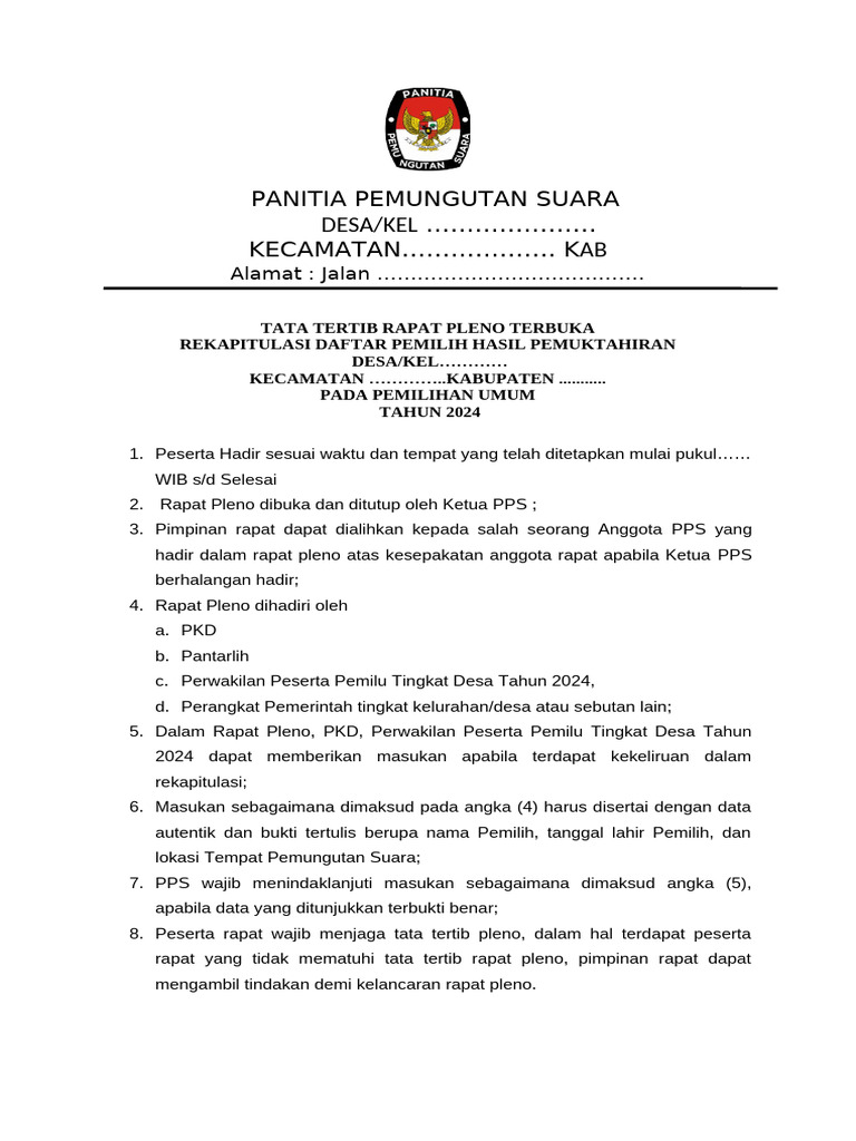 TATA TERTIB RAPAT PLENO PPS | PDF TATA TERTIB RAPAT PLENO PPS | PDF