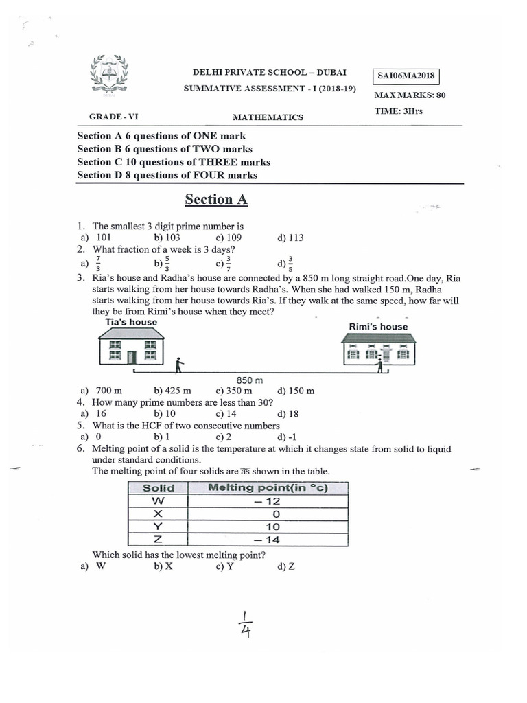 SA Sample Maths | PDF