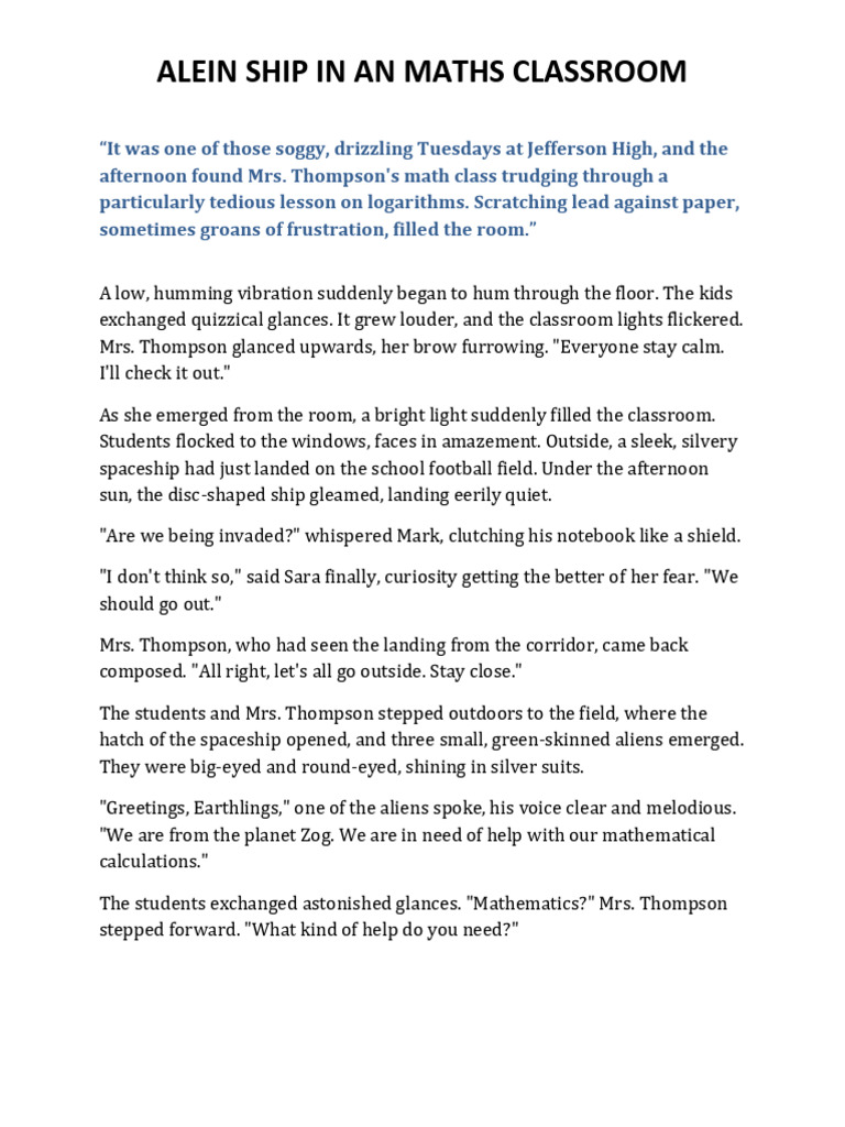 An Alien in An Classroom | PDF