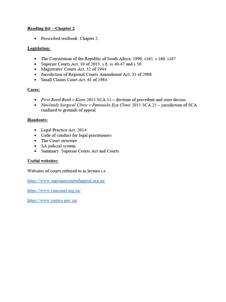 Chapter 2 Reading List | PDF