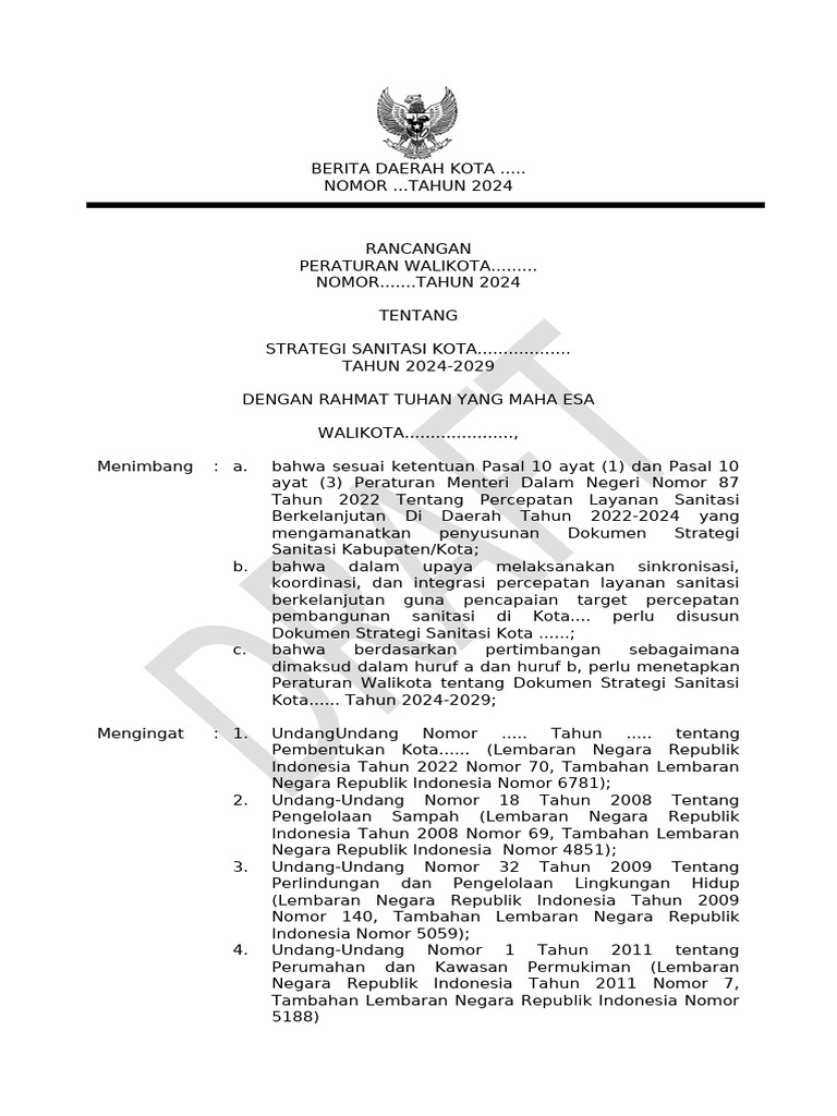 Rancangan Perkada SSK - Checked | PDF