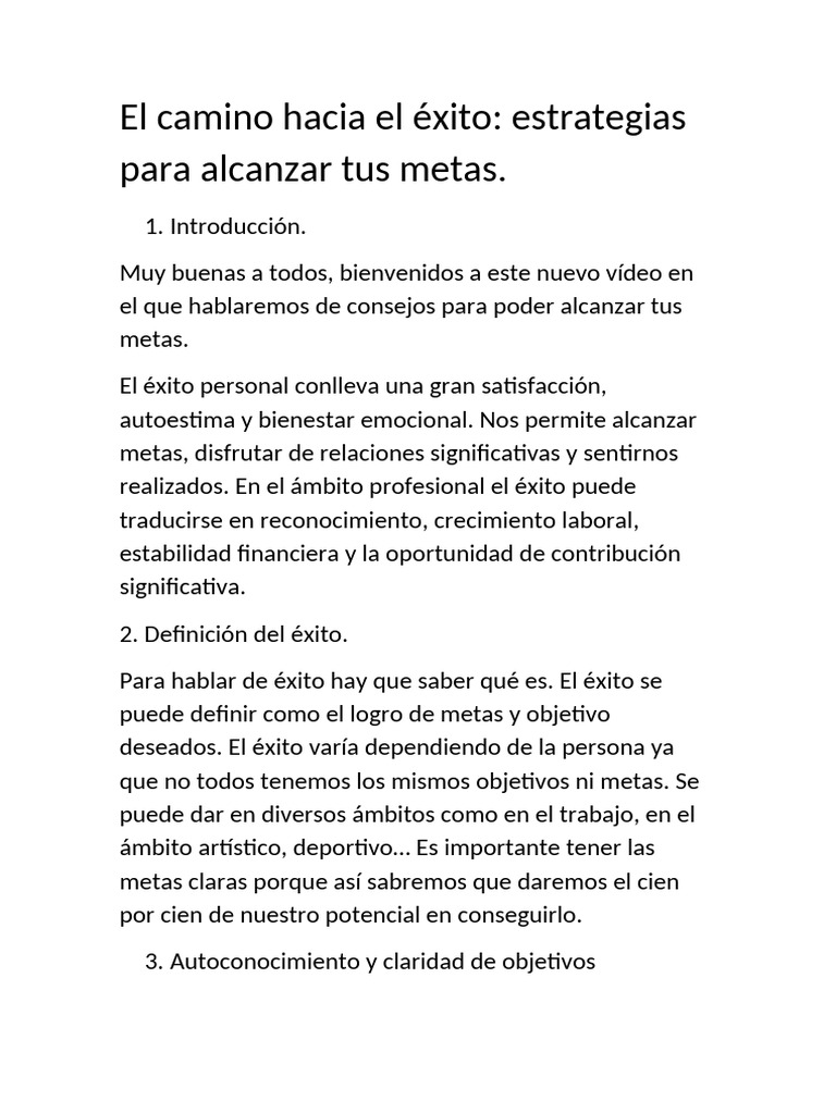 El Camino Hacia El Éxito | PDF