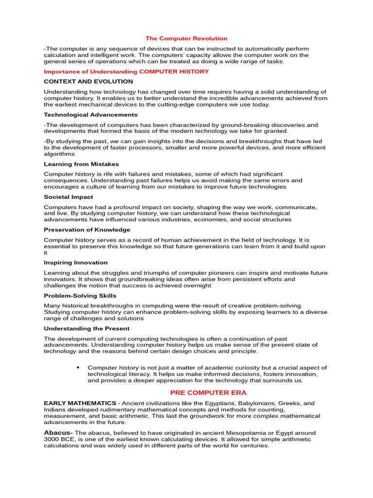 The Computer Revolution L2 | PDF