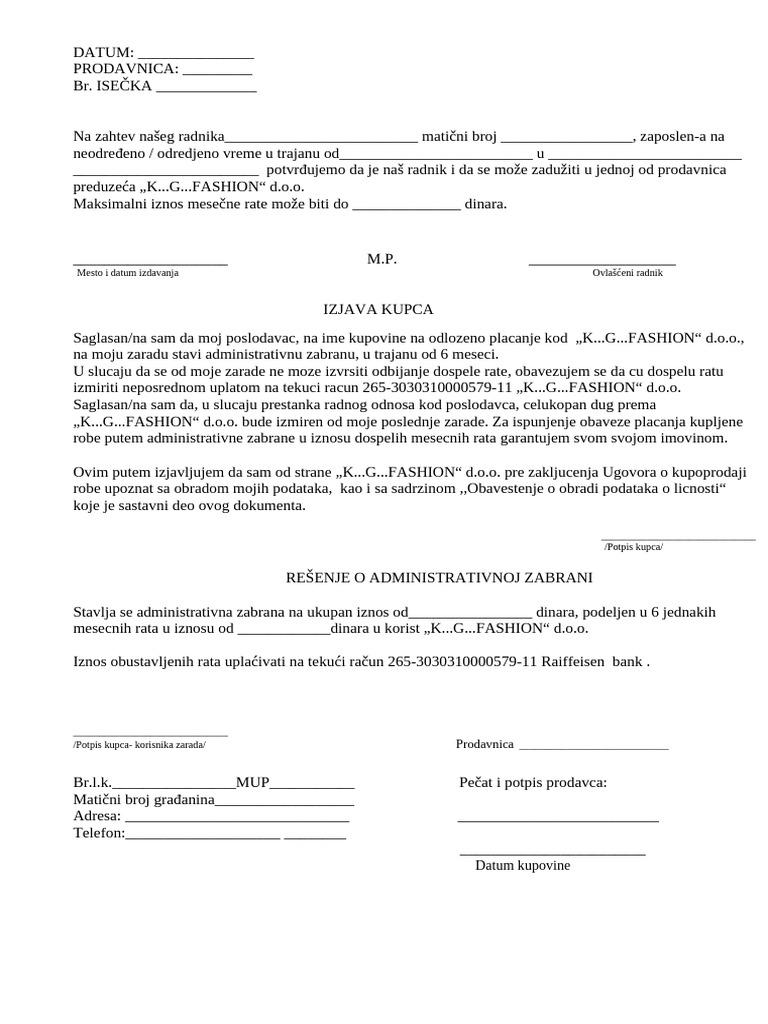 Obrazac Za AZ 2024 | PDF