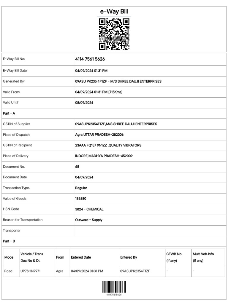 E-Way Bill System | PDF