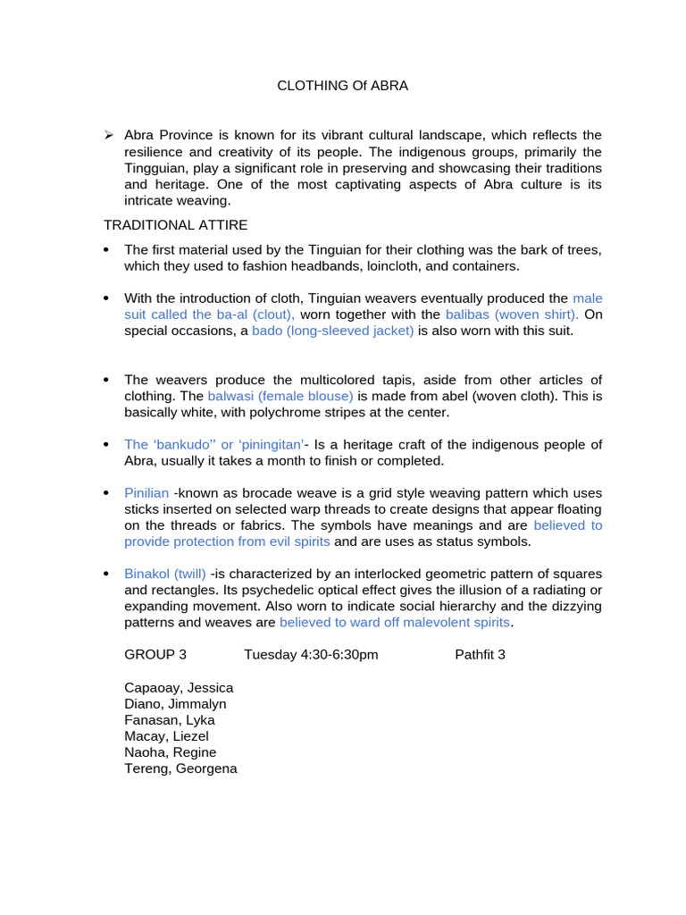 CLOTHING of ABRA | PDF