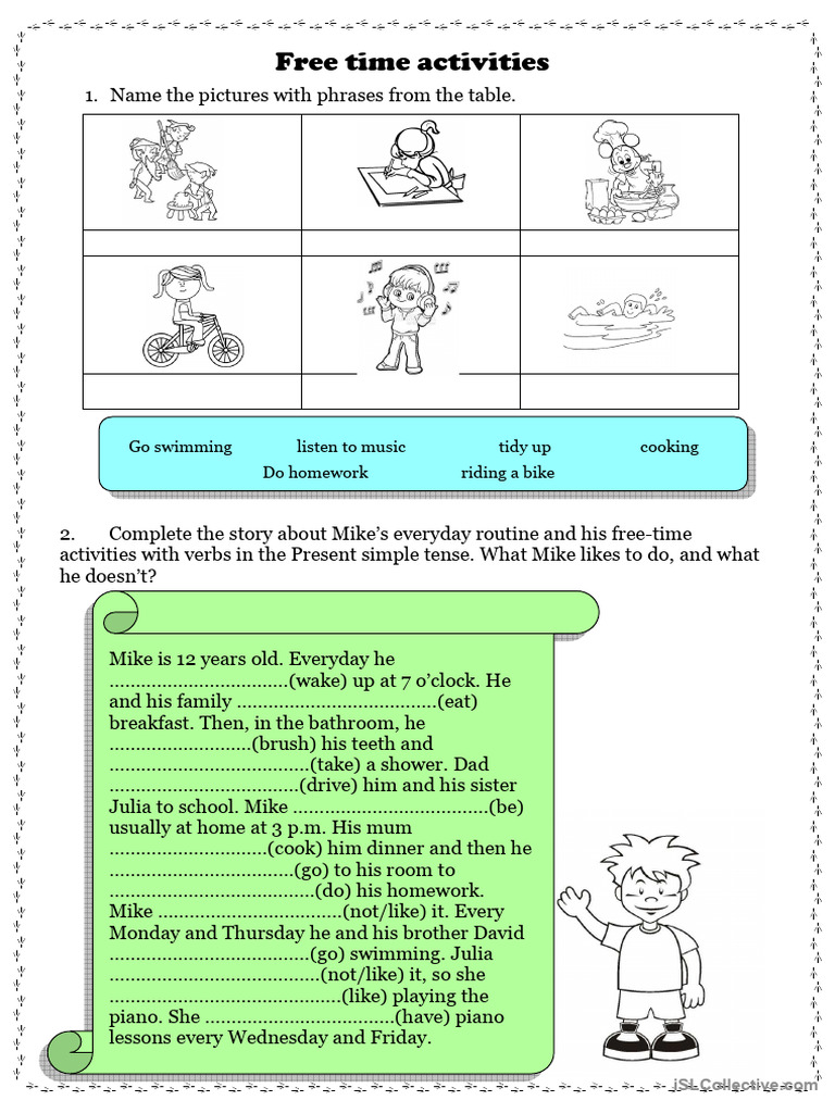 Free Time Activities + Present Simple | PDF
