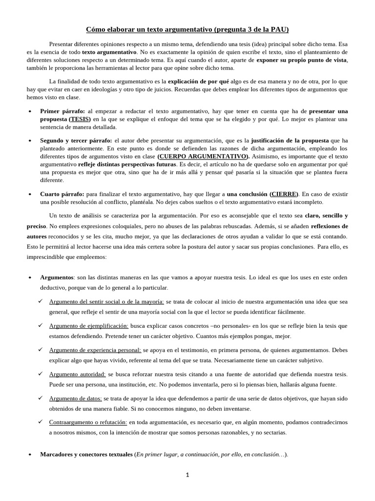 Cómo Elaborar Un Texto Argumentativo - Teoría y Práctica | PDF