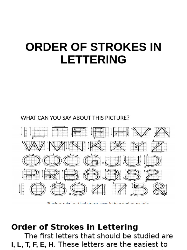 Order of Strokes in Lettering | PDF
