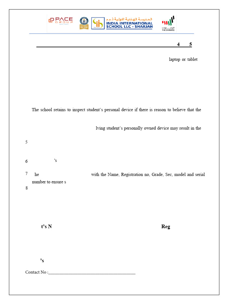 BYOD - Parent Consent Form 2024-2025 | PDF