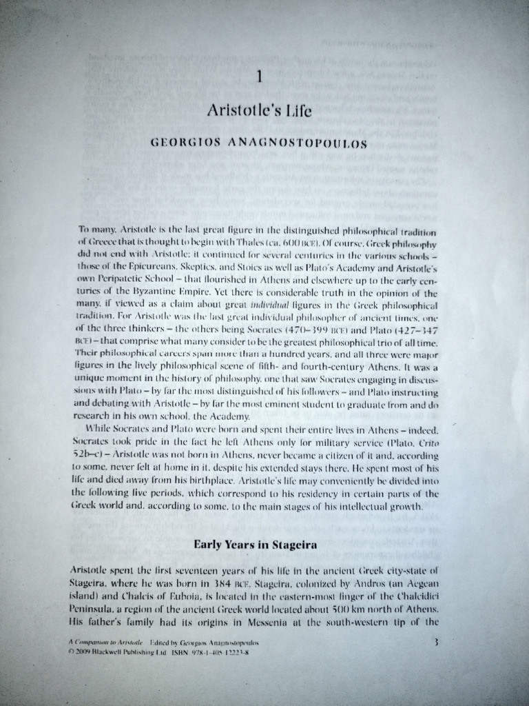 Aristotle's Life | PDF