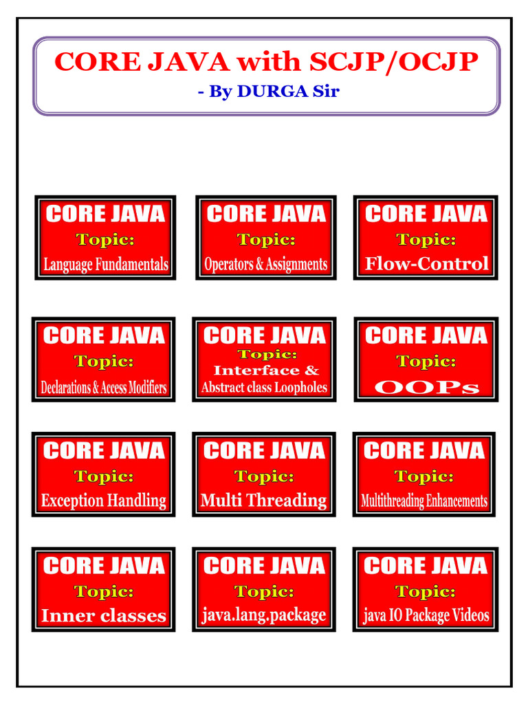 Core Java With Scjp-Ocjp by Durgasoft | PDF