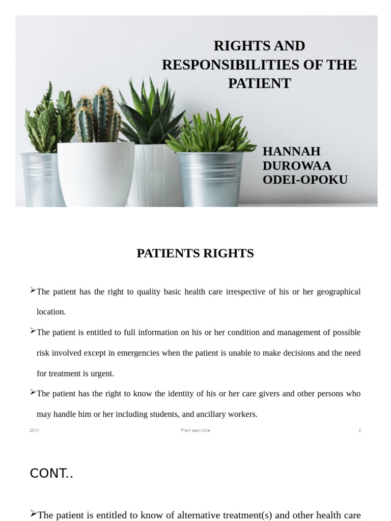 Rights and Responsibilities of The Patient | PDF
