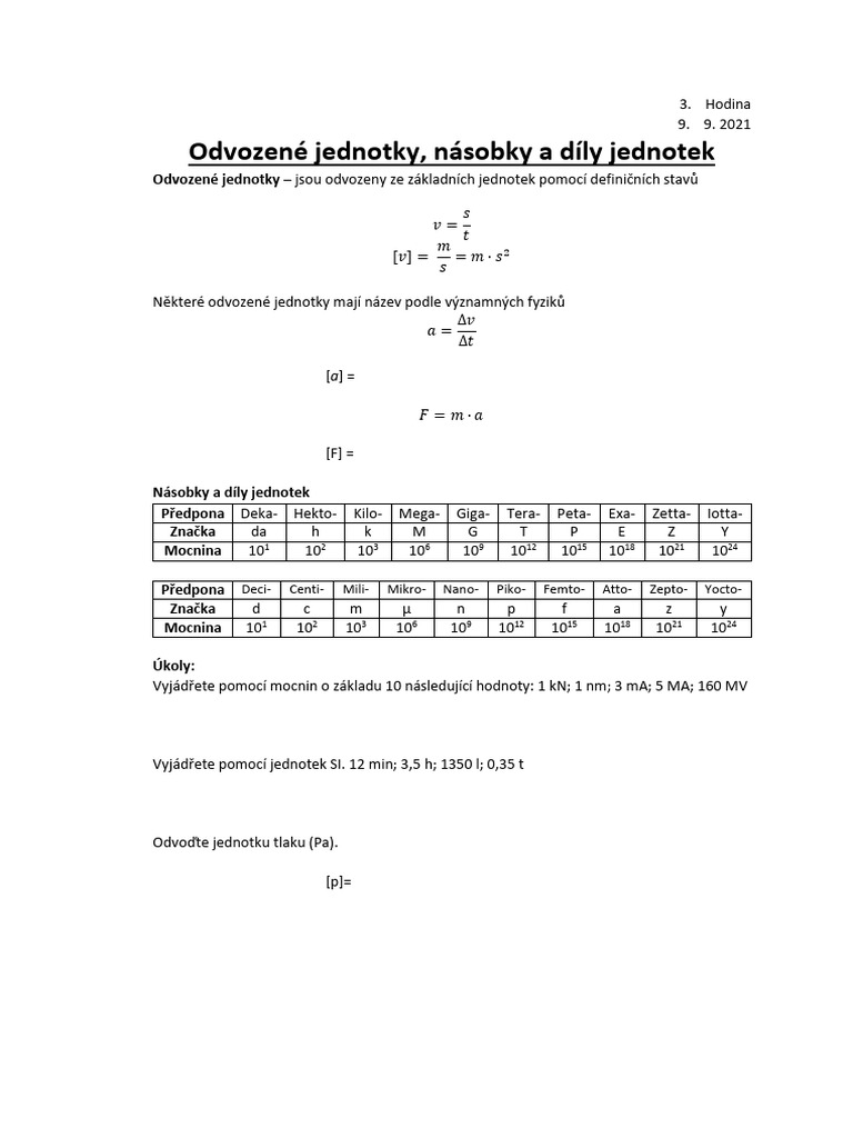 Odvozené Jednotky | PDF