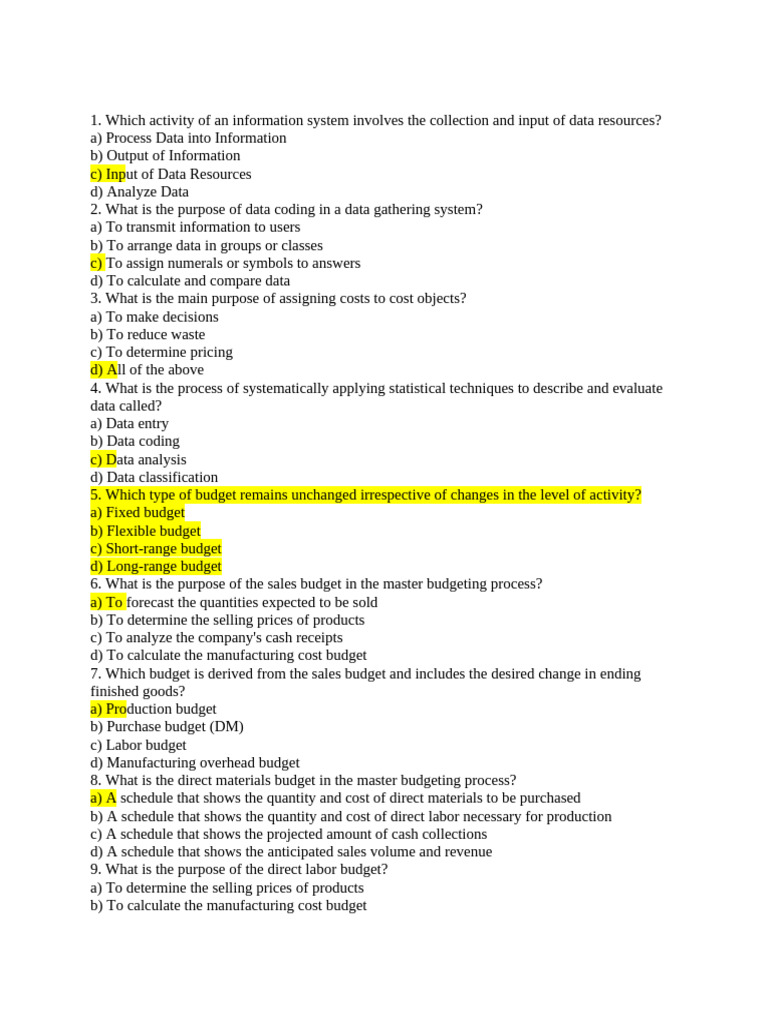 Questions Provide Management | PDF