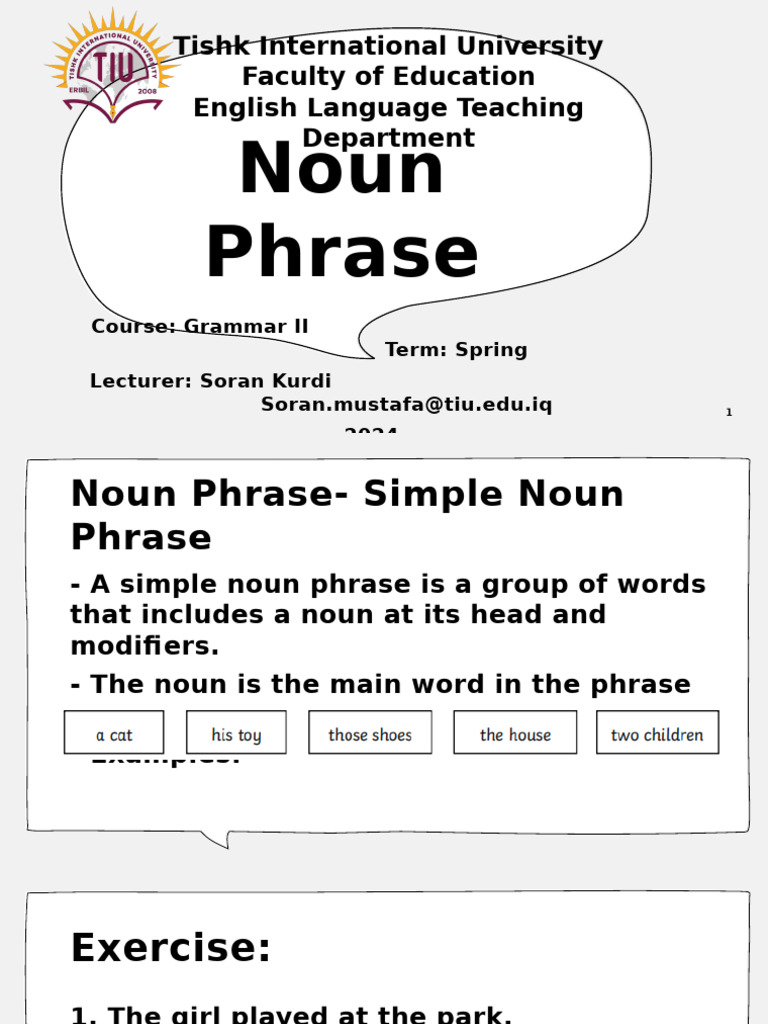 Noun Phrase | PDF