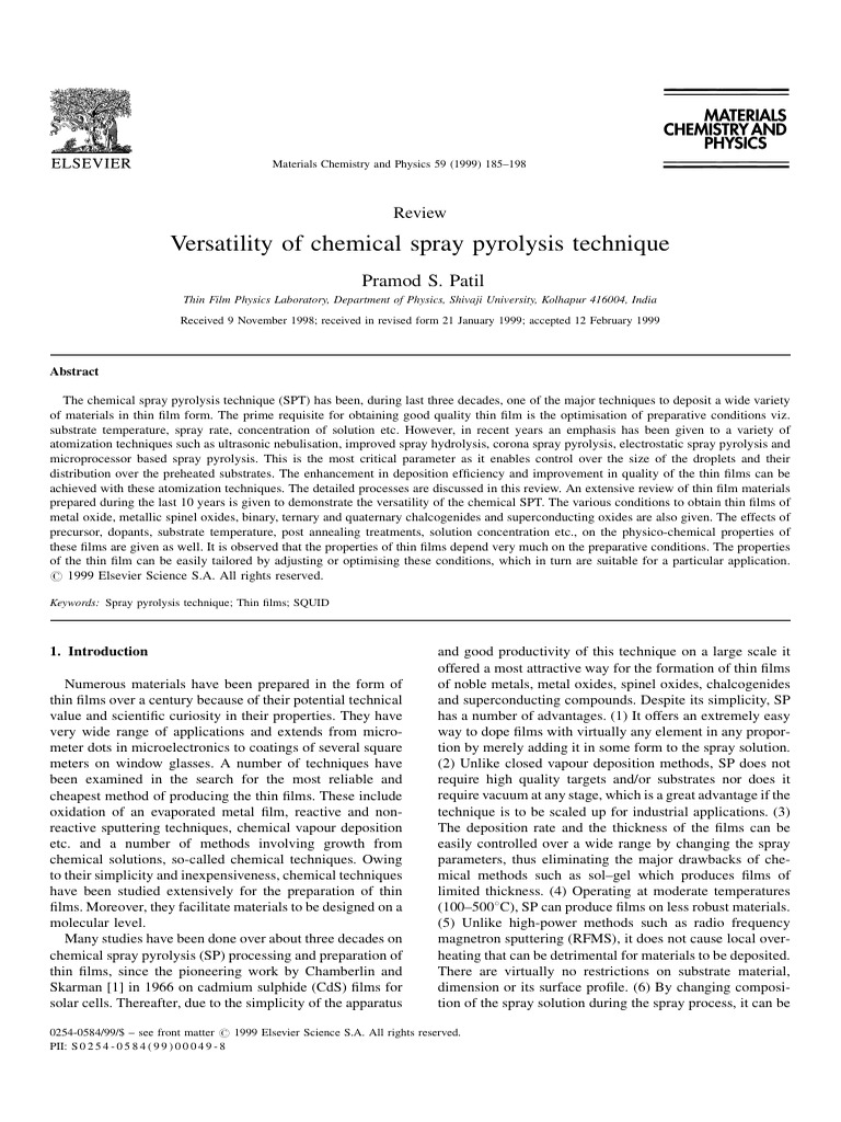 (P. S. Patil, Mater. Chem. Phys. 59, 185 (1999) .) | PDF
