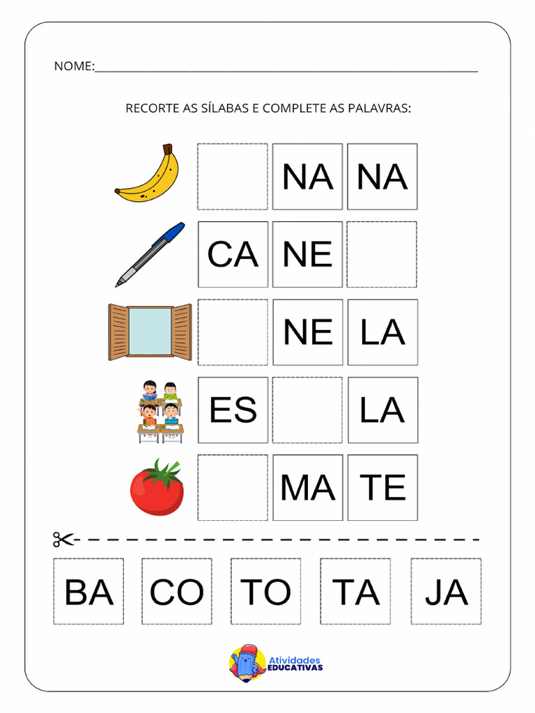 Jogo Das Sílabas Simples - Complete As Sílabas | PDF